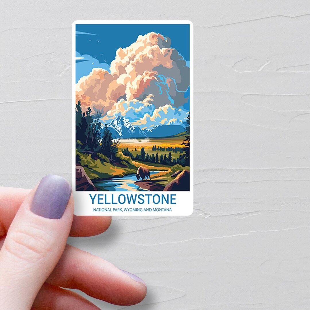 Yellowstone National Park Stickers, Vinyl Travel Stickers, USA National ...