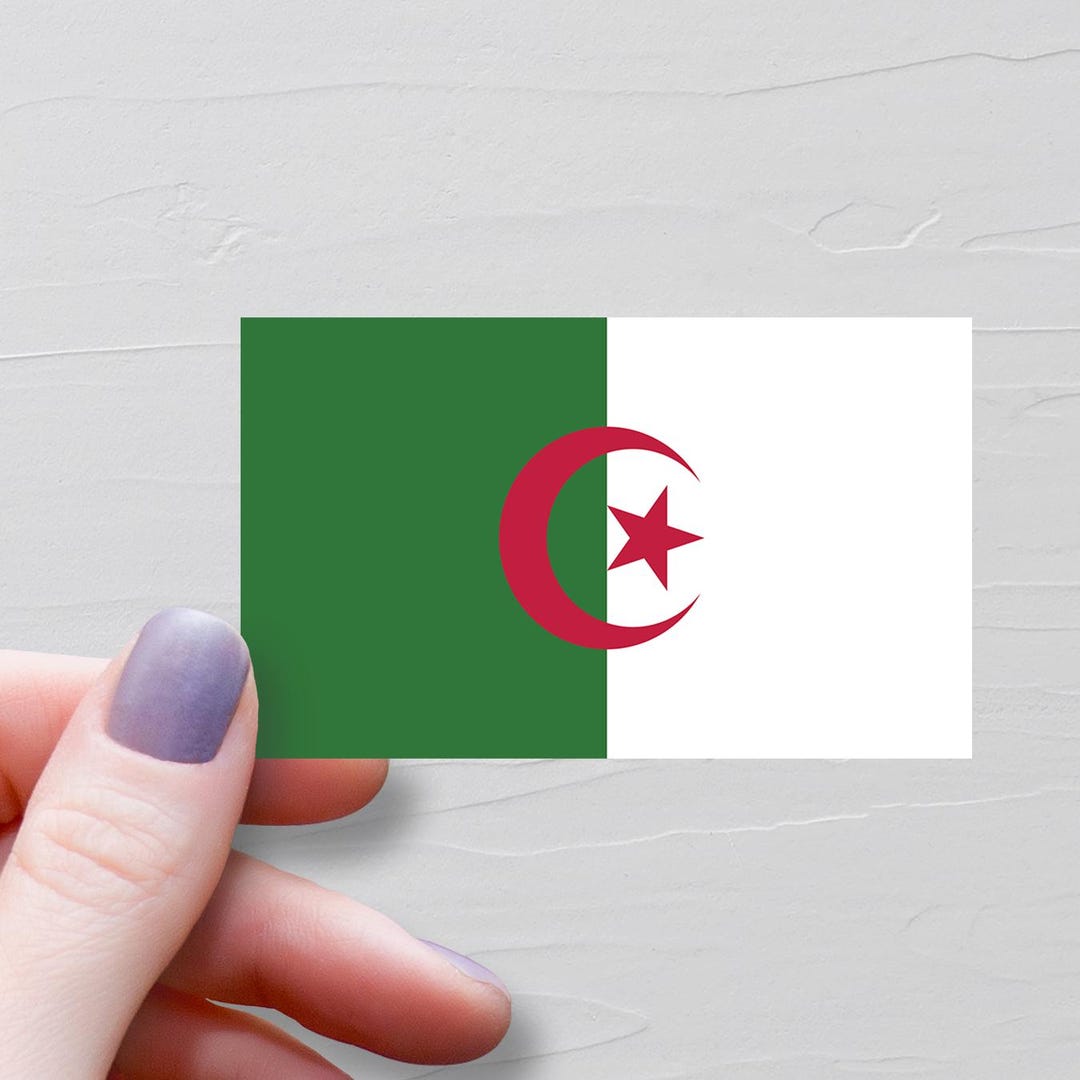 Algerian Flag Sticker, Vinyl Travel Stickers, Flag of Algeria Sticker ...