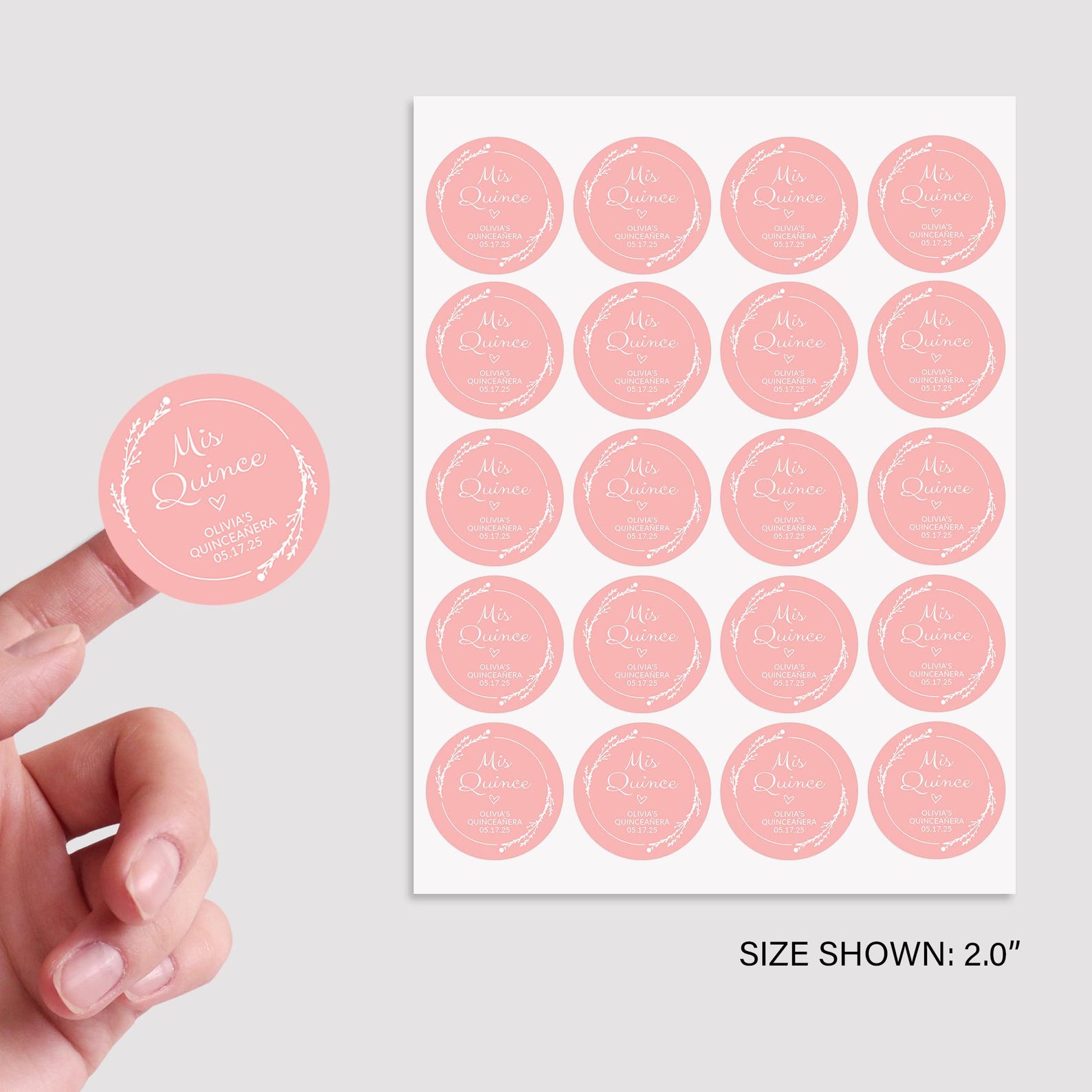 Round Quinceanera Stickers, Mis Quince Anos, Quinceanera Favors Labels ...