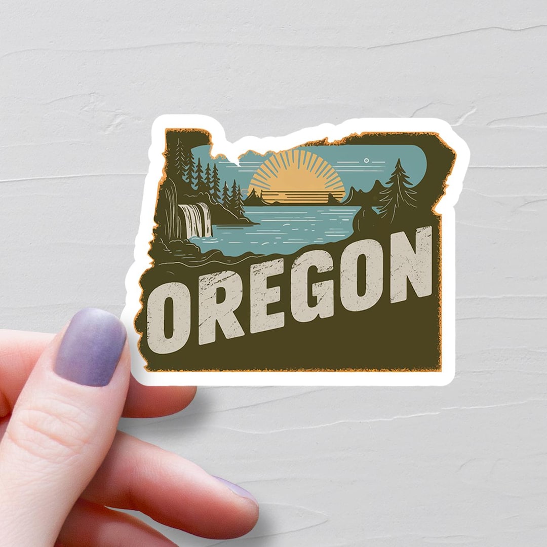 Oregon Sticker, Vinyl Stickers, Travel Stickers, Oregon Map Sticker ...
