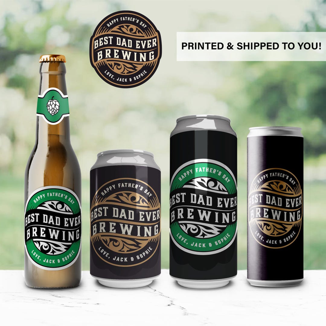 Fathers Day Beer Labels, Fathers Day Gift Labels, Best Dad Ever ...