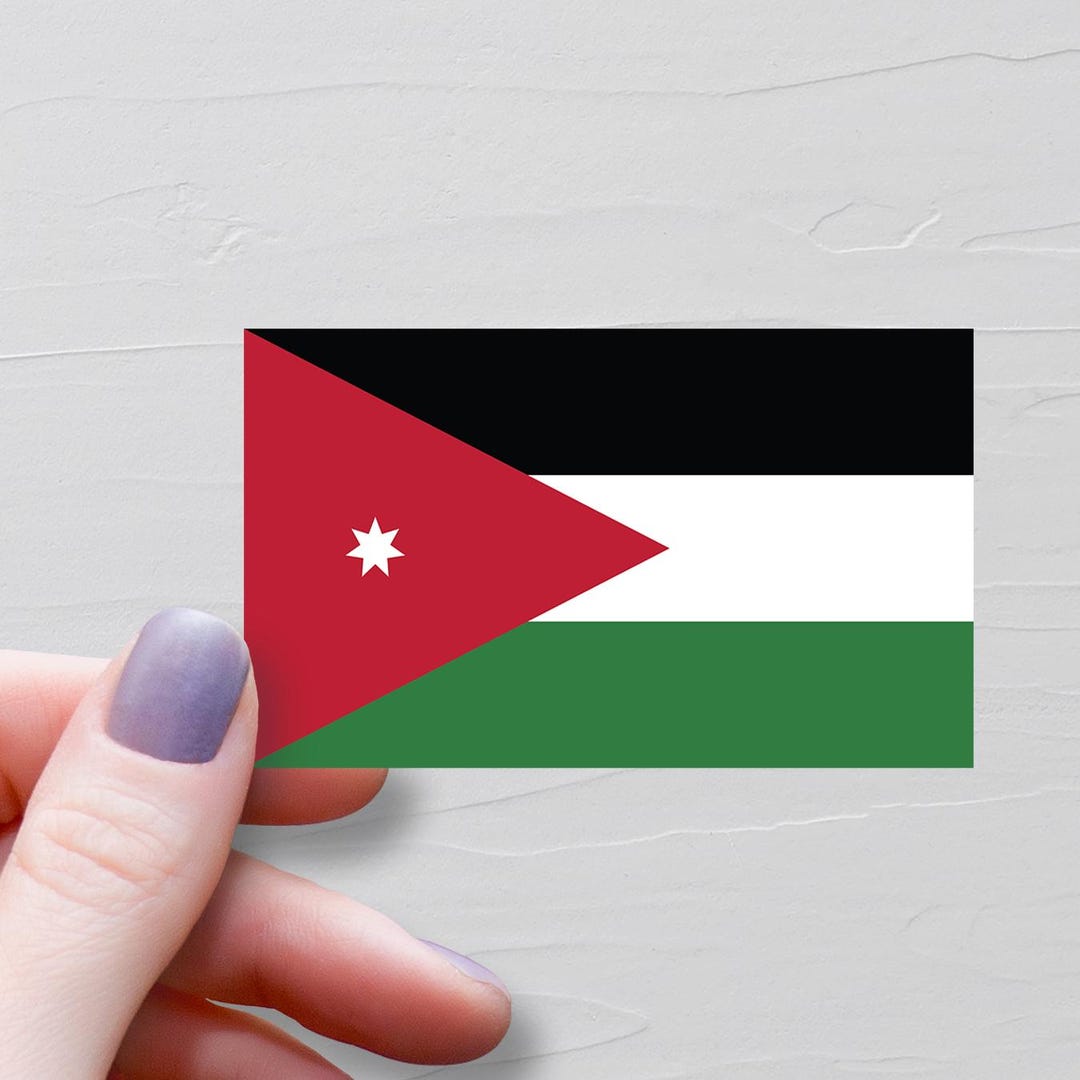Jordan Flag Sticker, Vinyl Travel Stickers, Jordanian Stickers ...
