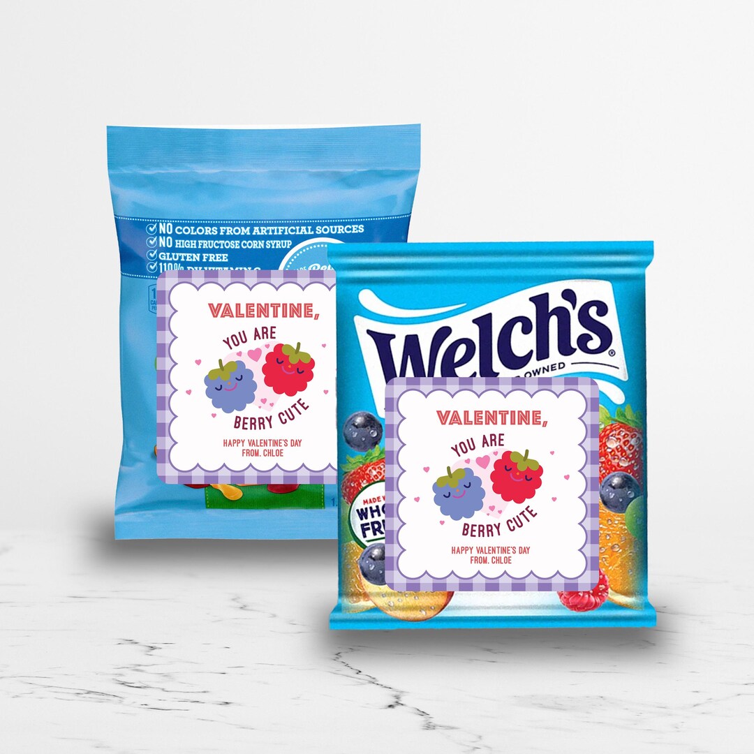 Fruit Snacks Valentine Stickers Personalized Class Valentines Cheese ...