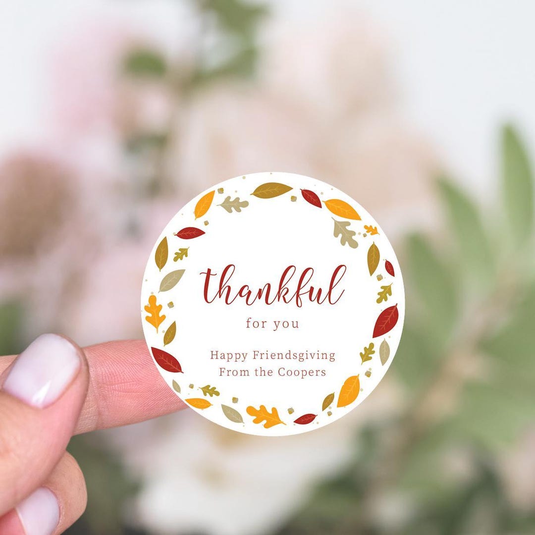 Personalized Friendsgiving Gift Stickers, Happy Friendsgiving Party ...