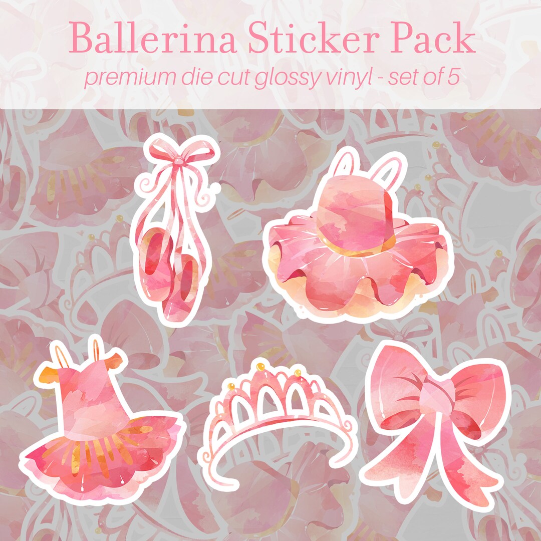 Ballet Sticker Pack of 5, Vinyl Stickers, Ballerina Stickers, Dance ...