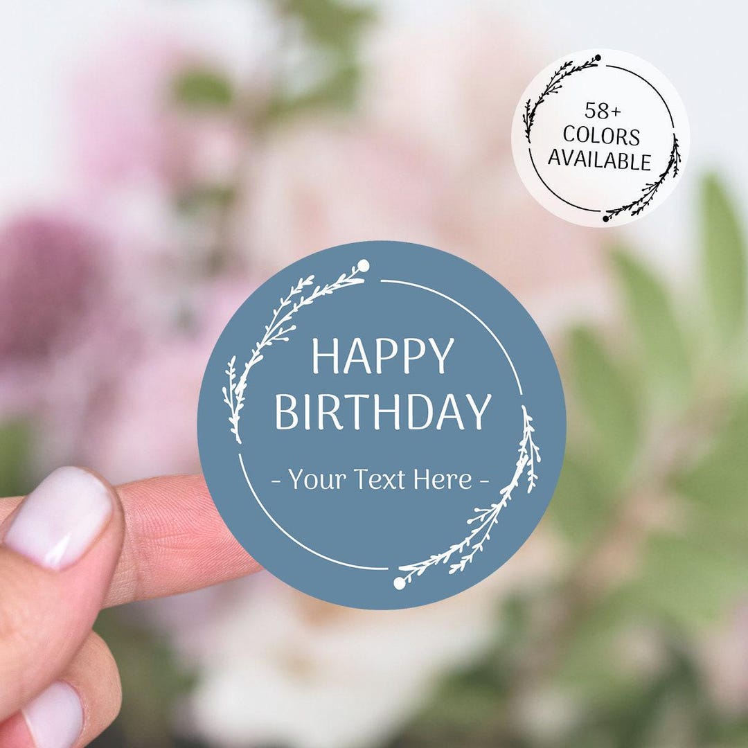 Custom Happy Birthday Stickers, Round Birthday Stickers, Thank You ...