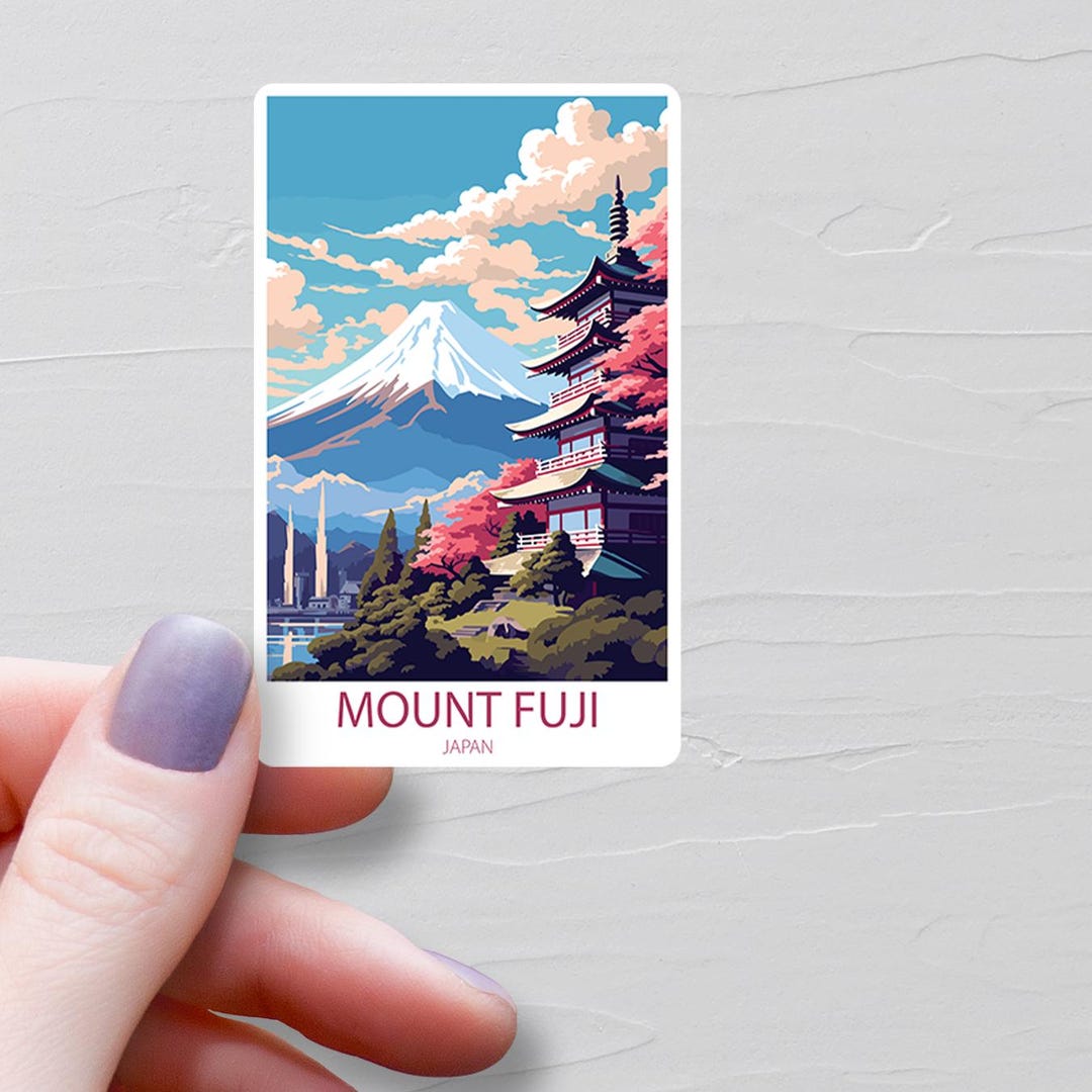 Mount Fuji Sticker, Vinyl Travel Stickers, Mount Fuji Japan Stickers ...