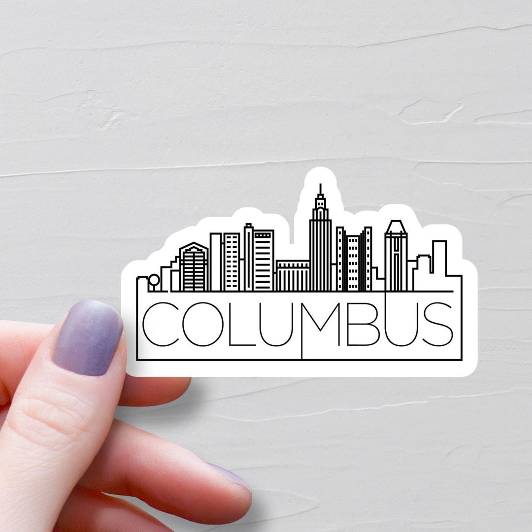 Columbus Sticker, Vinyl Stickers, Travel Stickers, City Skyline, Ohio ...