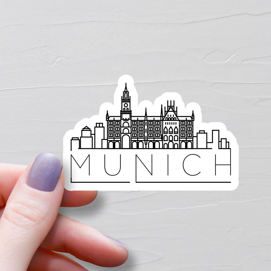 Munich Sticker, Vinyl Travel Stickers, Germany Stickers, City Skyline ...