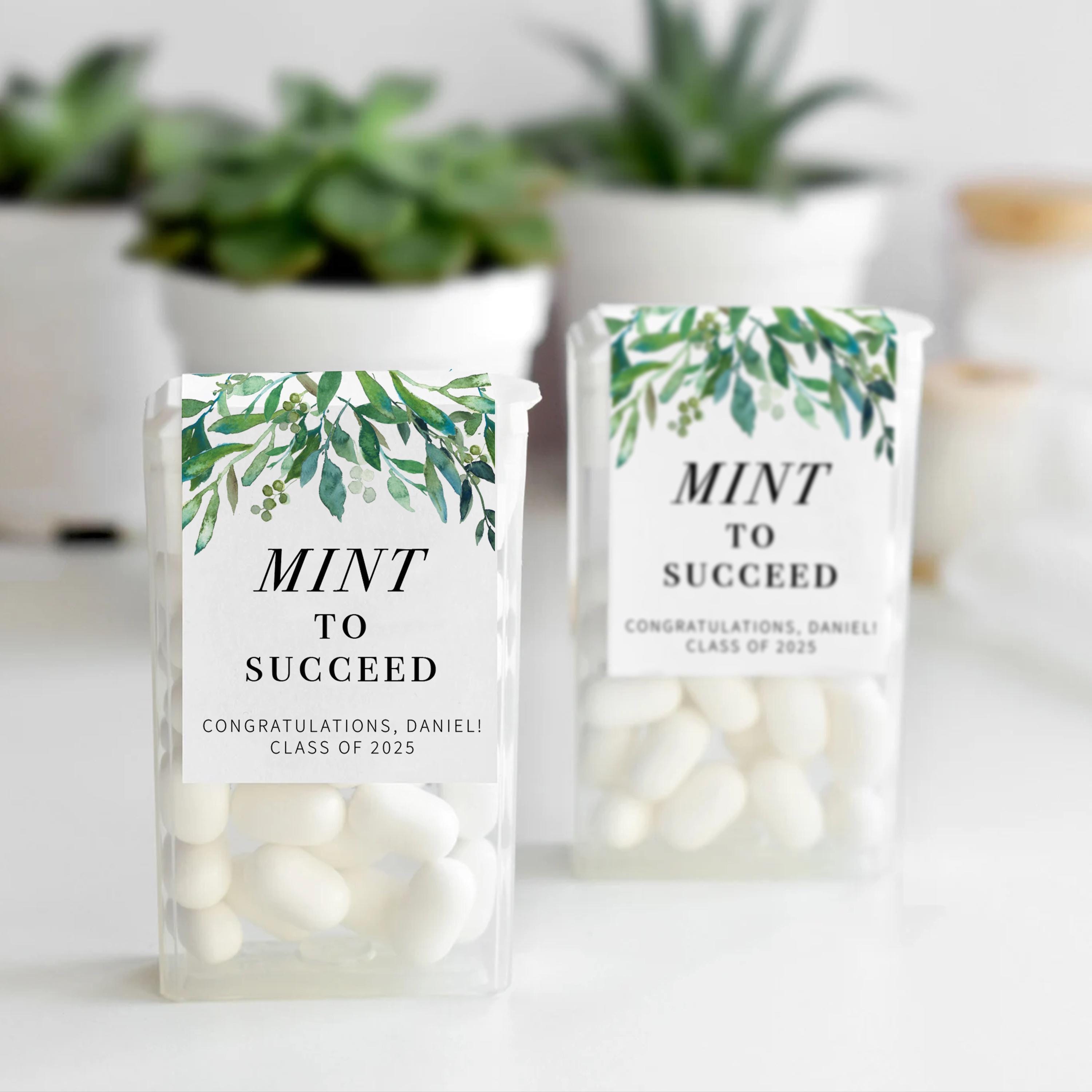 Graduation Party Favors Labels for Mints, Greenery Mint to Succeed ...