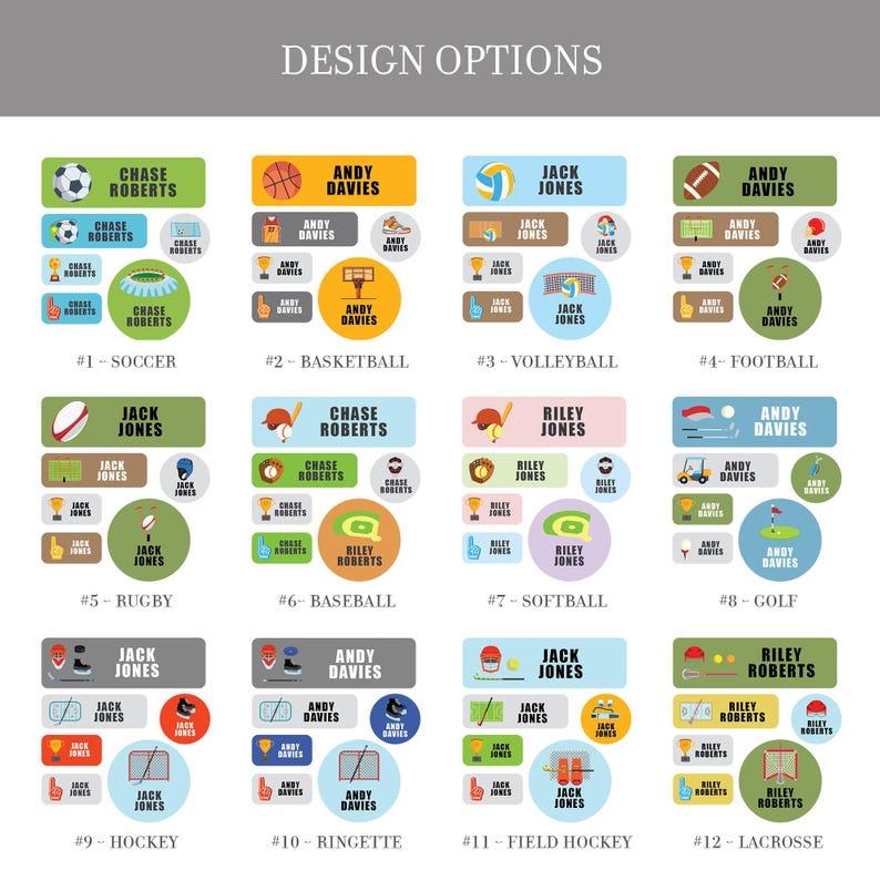 Custom Basketball Name Labels for Kids Waterproof Sports Stickers for ...