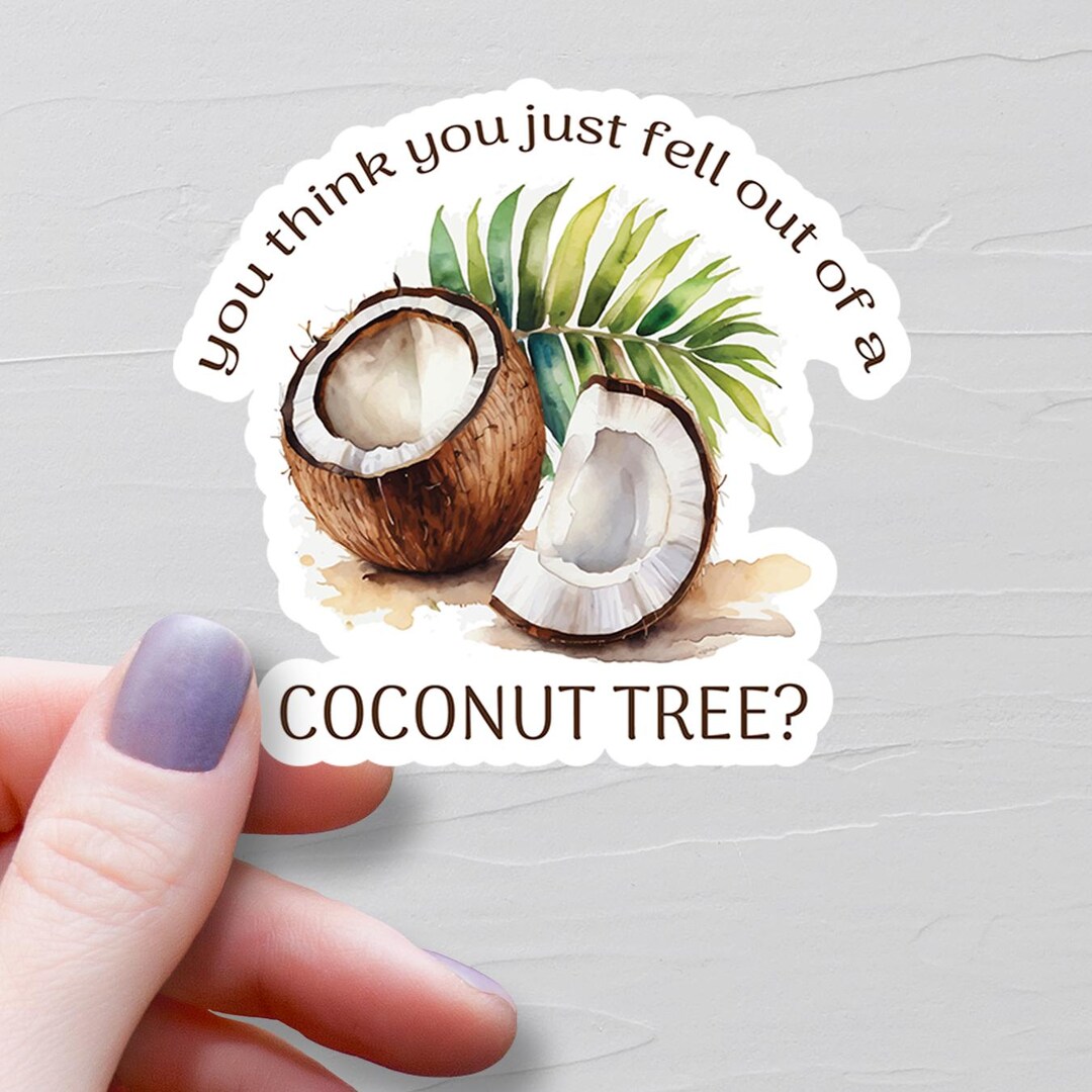 You Think You Just Fell Out of A Coconut Tree Sticker, Vinyl Stickers ...