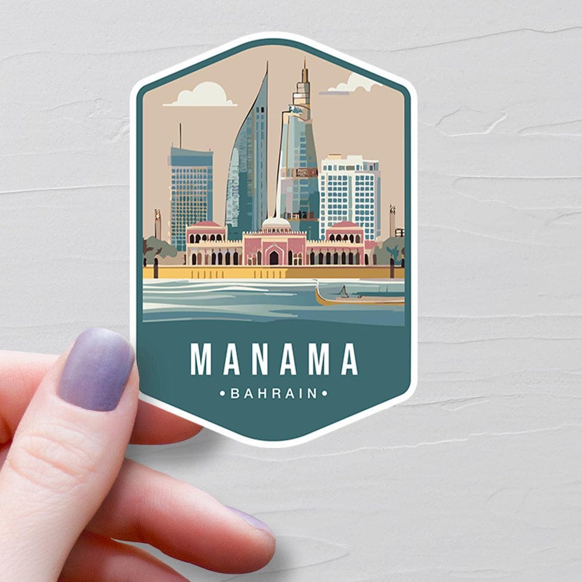 Manama Sticker, Vinyl Travel Stickers, Bahrain Stickers, Asia & Middle ...