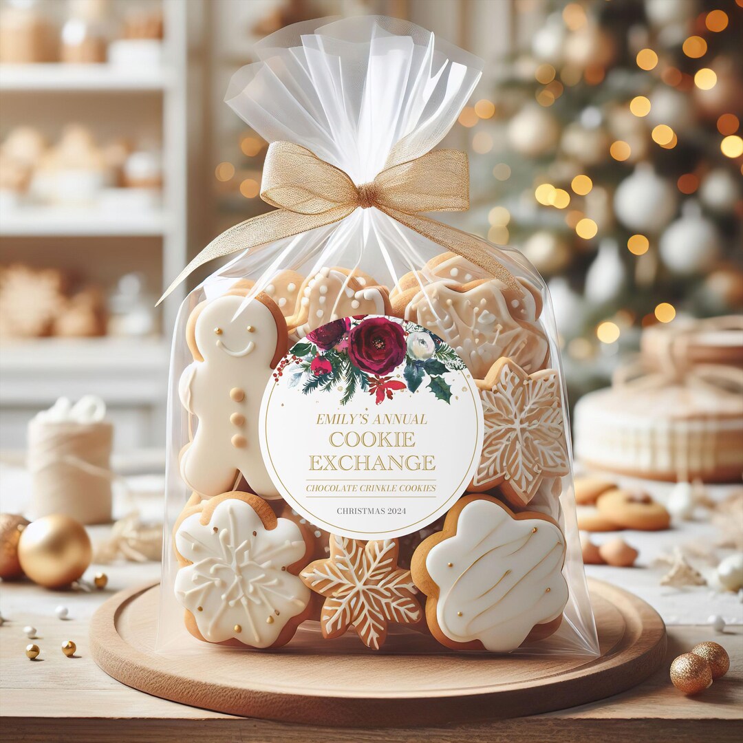 Christmas Cookie Exchange Labels, Christmas Baking Labels, Christmas ...