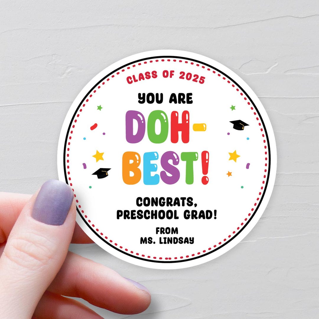 Play Dough Preschool Graduation Party Favors Stickers, Doh Best ...
