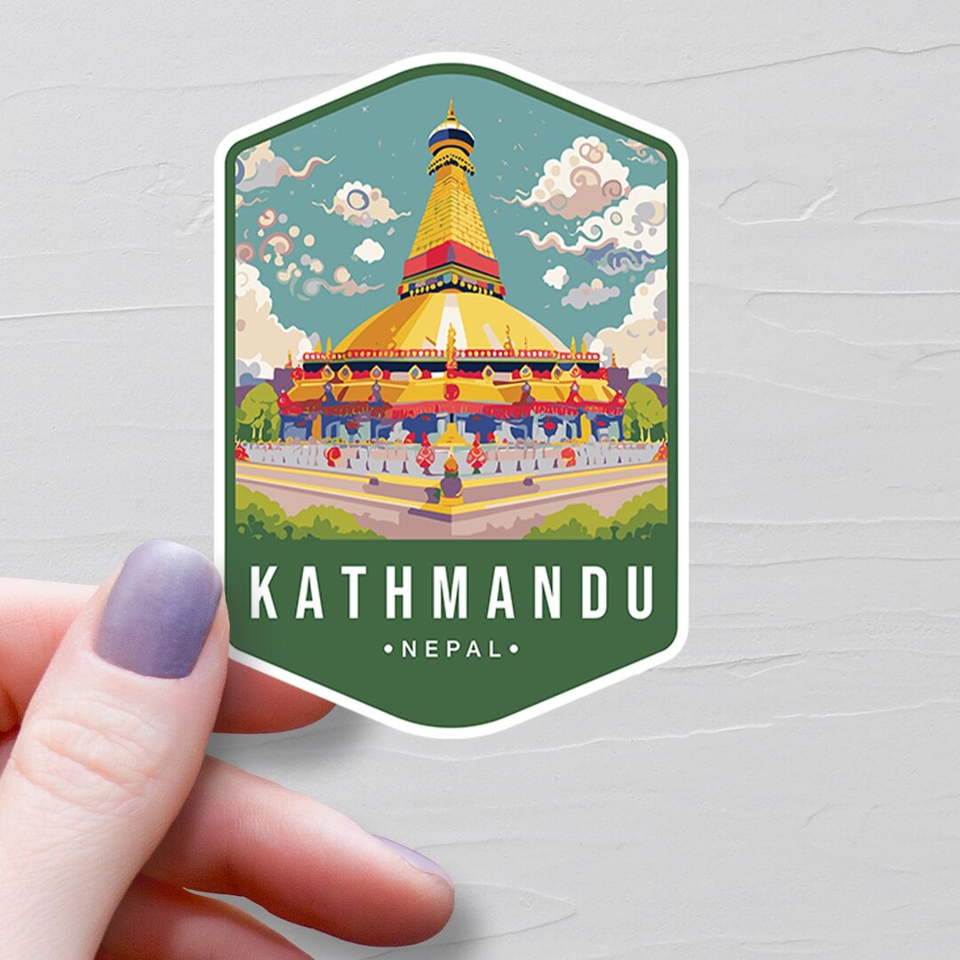 Kathmandu Sticker, Vinyl Travel Stickers, Country of Nepal Stickers ...