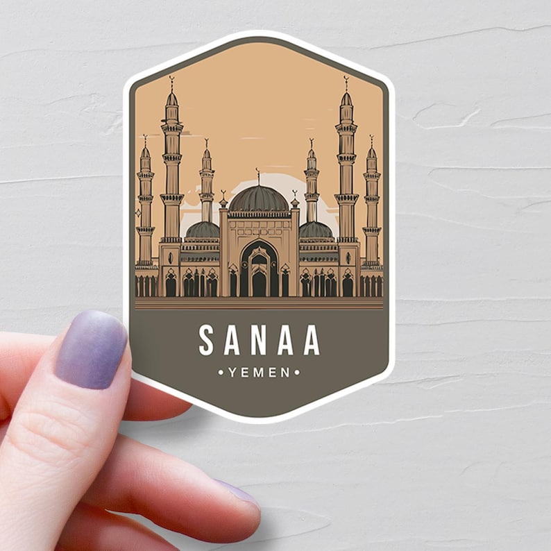 Sanaa Sticker, Vinyl Travel Stickers, Yemen Stickers, Asia & Middle ...