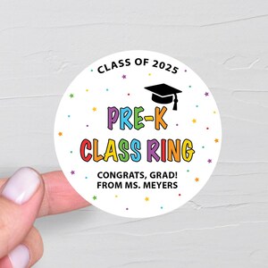 Prek Class Ring Sticker, Preschool Graduation Party Favors ...