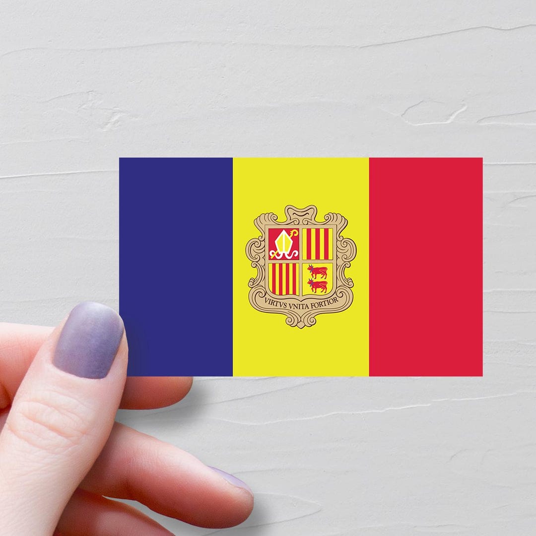 Andorra Flag Sticker, Vinyl Travel Stickers, Flag of Andorra Sticker ...