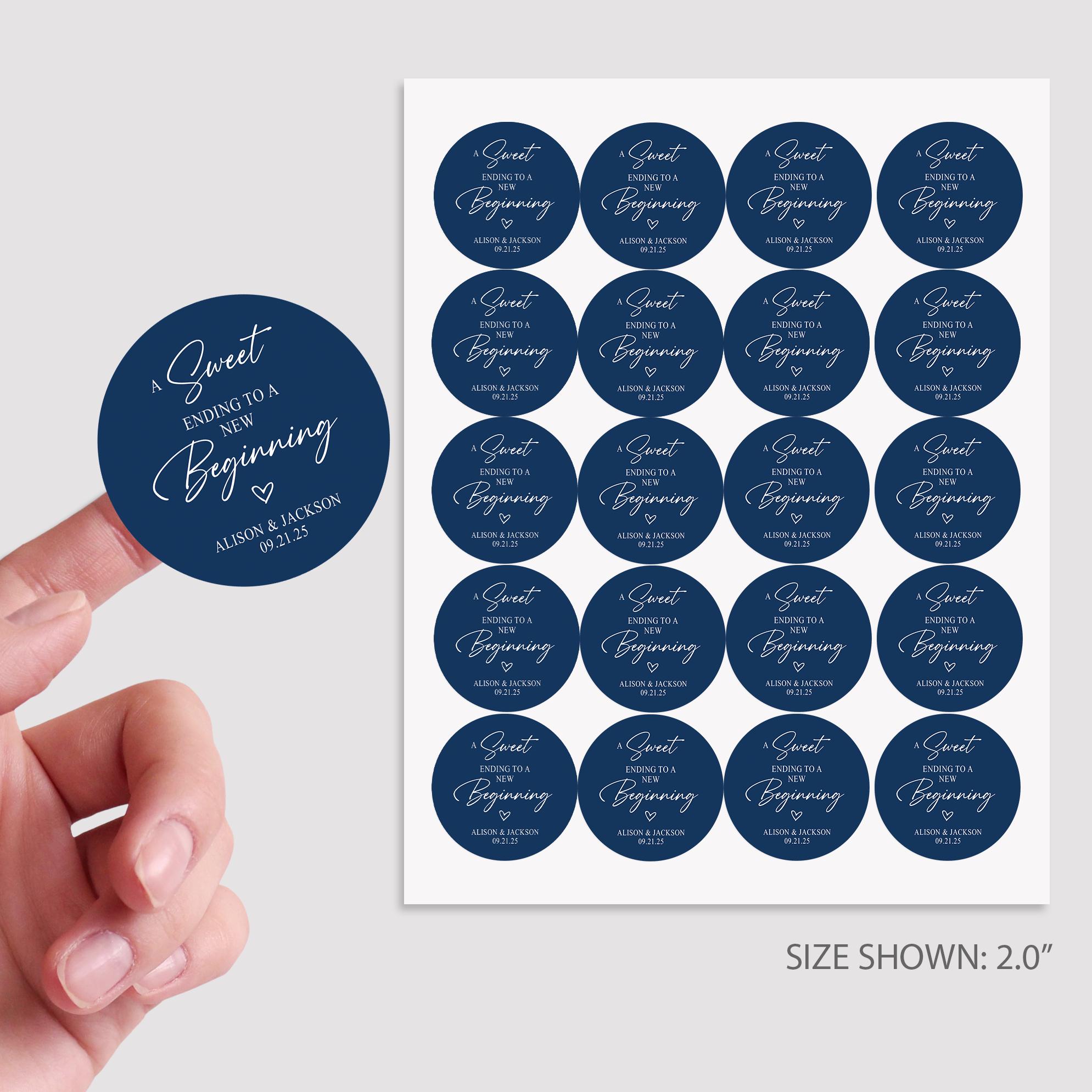 A Sweet Ending to A New Beginning, Cookie Wedding Favors Stickers ...