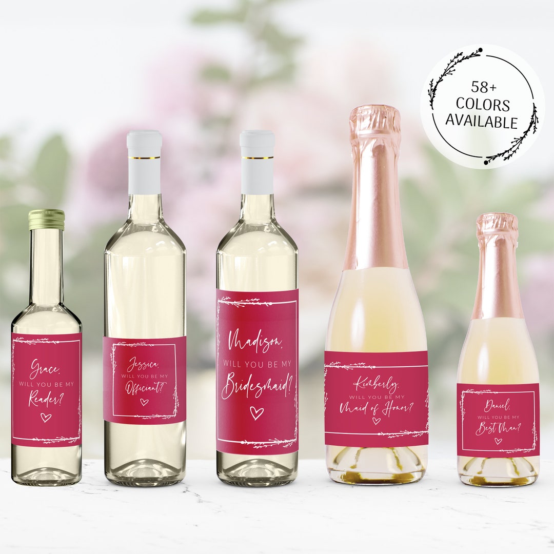 Will You Be My Bridesmaid Label, Bridesmaid Proposal Gift Wine Sticker ...