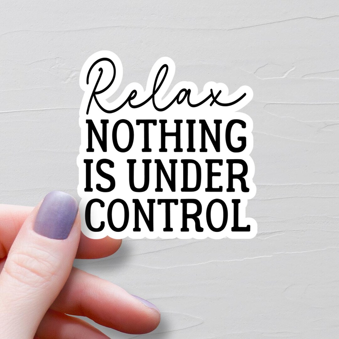 Relax Nothing is Under Control Sticker, Vinyl Stickers, Water Bottle ...