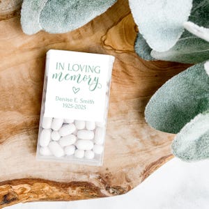 Celebration of Life Favors Mint Labels, in Loving Memory, Mint Funeral ...