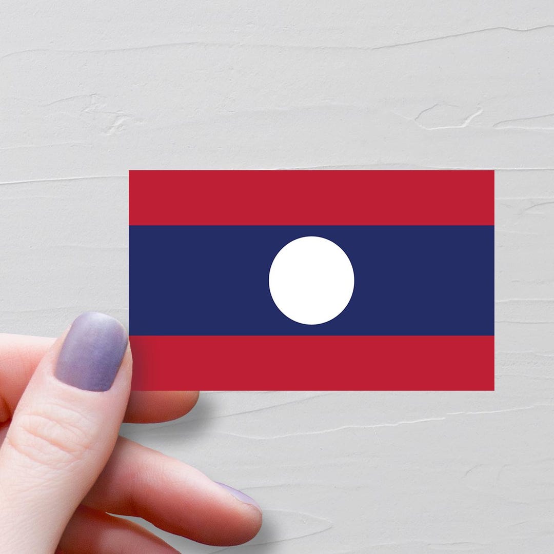 Laos Flag Sticker, Vinyl Travel Stickers, Lao Laotian Stickers, World ...