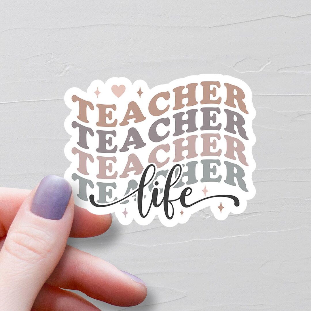 Teacher Life Sticker, Teacher Stickers, Vinyl Water Bottle Stickers ...