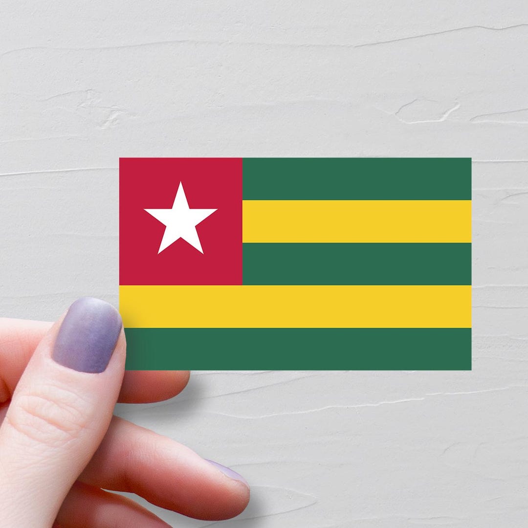 Togo Flag Sticker, Vinyl Travel Stickers, Togolese Republic, World ...