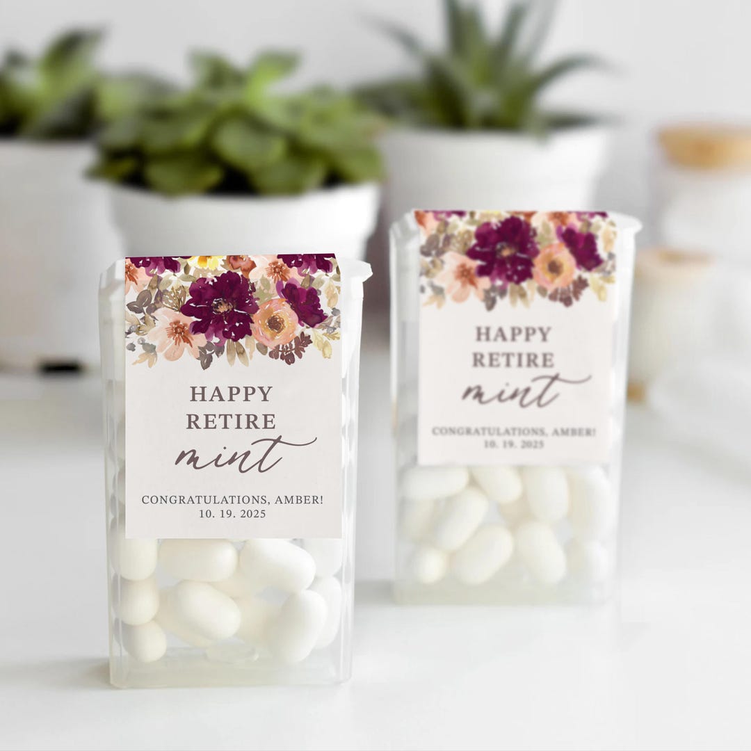 Retirement Party Favor Labels for Mints, Happy Retiremint Stickers ...