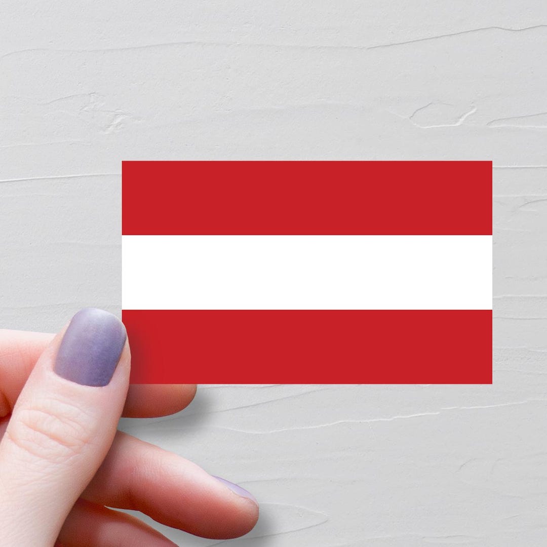 Austrian Flag Sticker, Vinyl Travel Stickers, Austria Flag, Water ...
