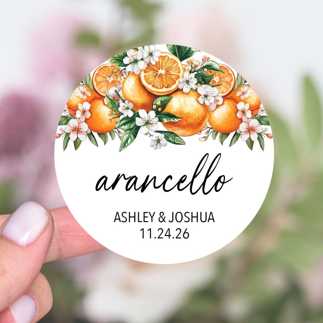 Arancello Labels, Arancello Wedding Favors Stickers, Orangecello Labels ...