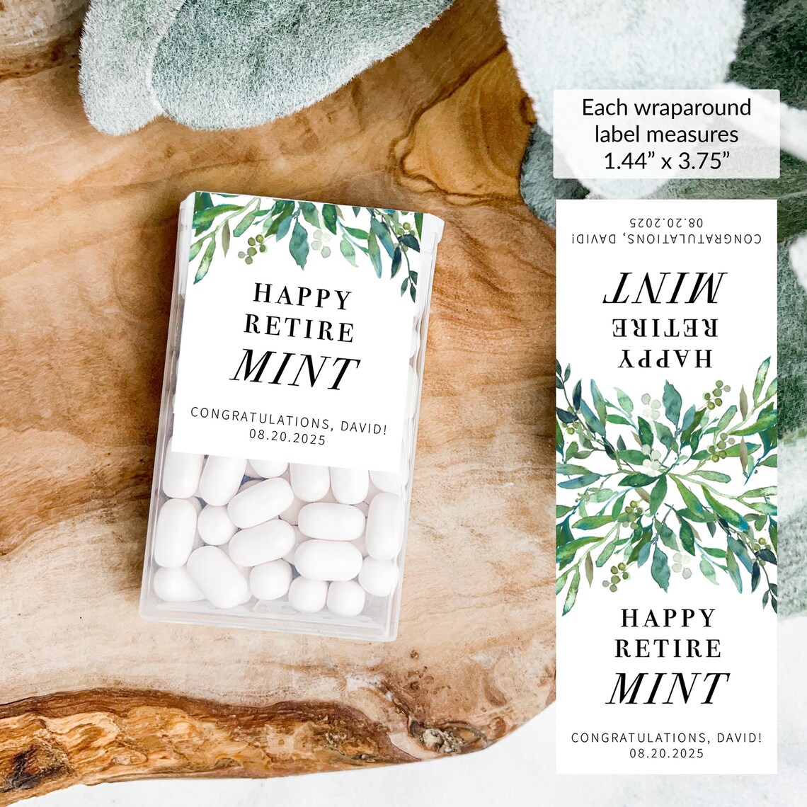 Greenery Retirement Party Favors Labels for Mints, Happy Retiremints ...