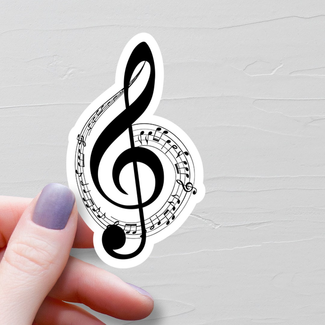 Treble Clef Sticker, Vinyl Stickers, Music Note Stickers, Musician Gift ...