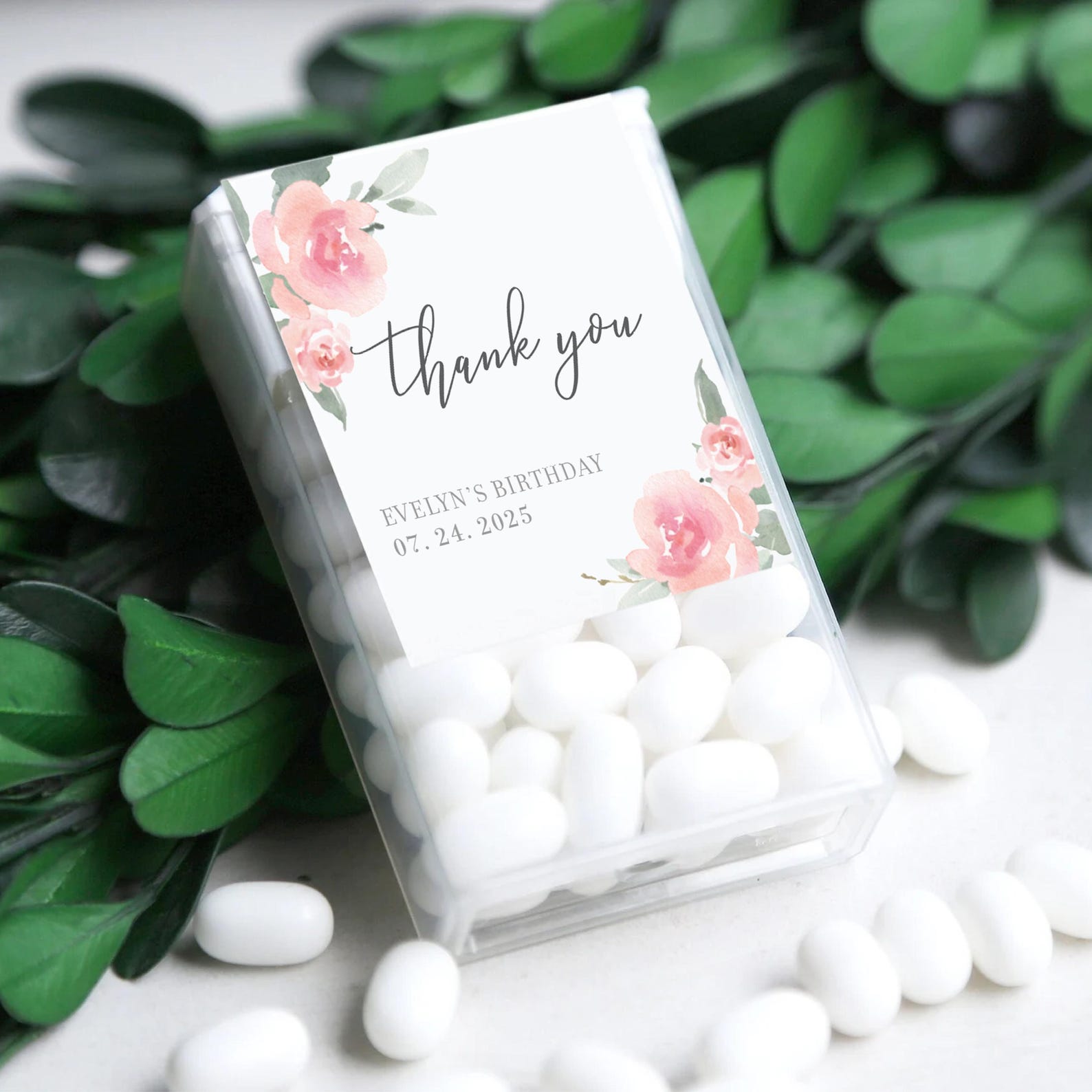 Pink Floral Birthday Party Favor Labels for Mints, Mint Birthday ...