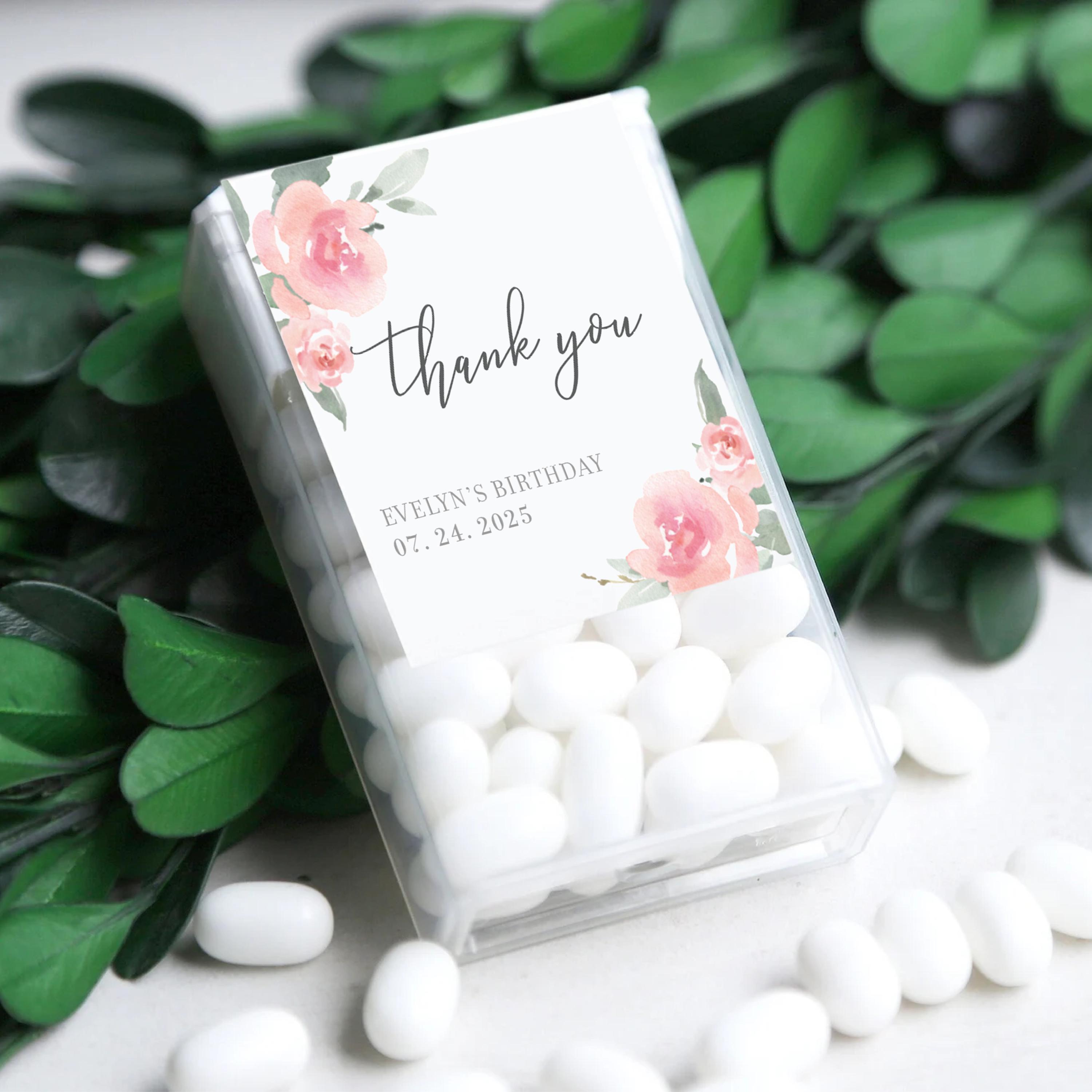Pink Floral Birthday Party Favor Labels for Mints, Mint Birthday ...