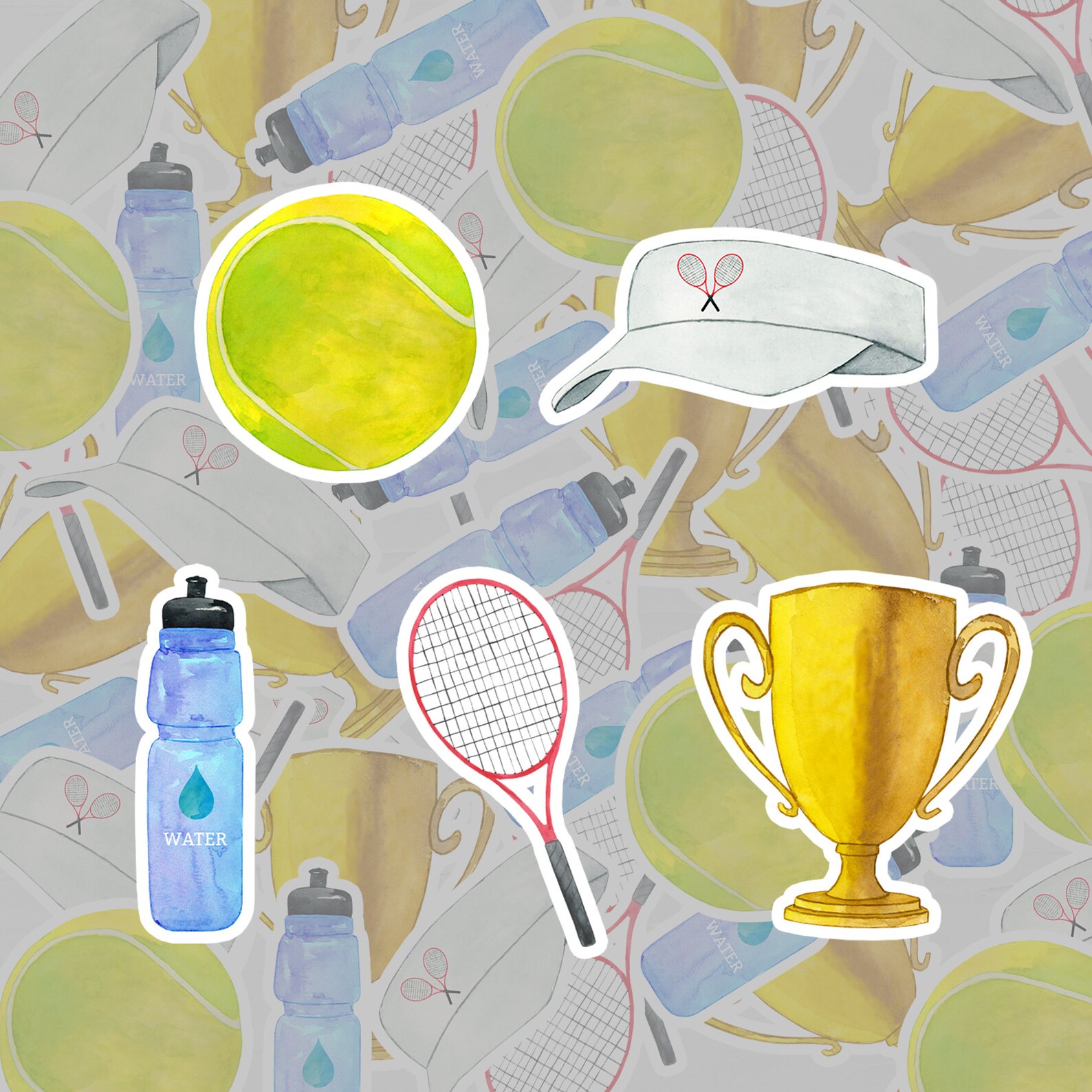 Tennis Sticker Pack of 5, Vinyl Stickers, Tennis Team Gifts, Tennis ...