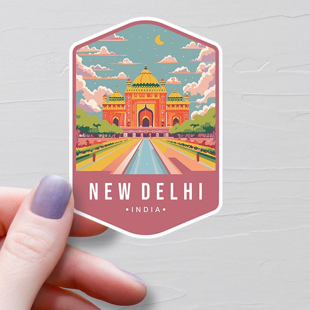 New Delhi Sticker, Vinyl Travel Stickers, Country of India Stickers ...