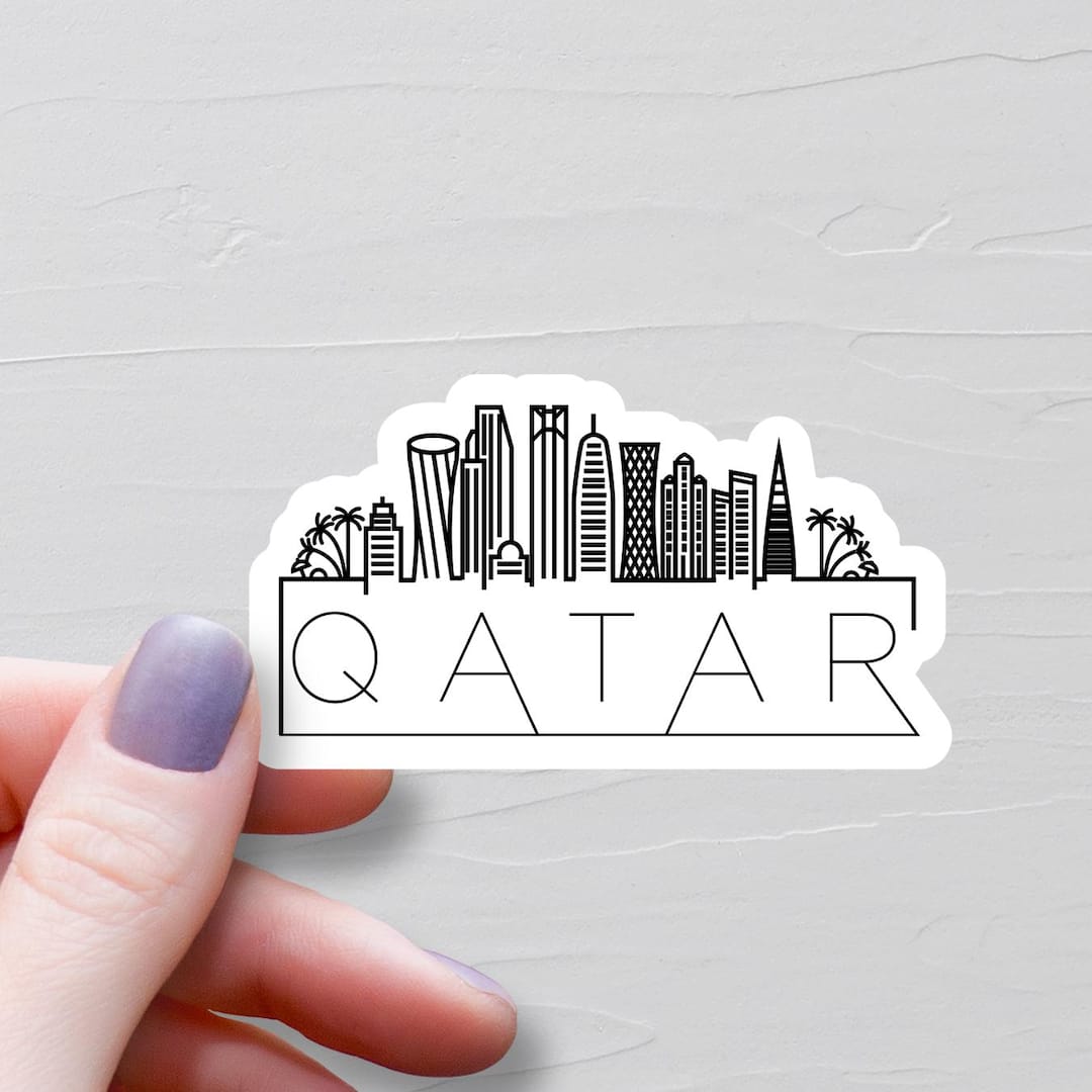 Qatar Sticker, Vinyl Travel Stickers, Qatar Landmarks Skyline Decal ...