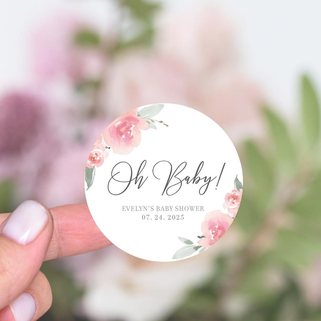Personalized Baby Shower Stickers, Thank You Stickers Baby Shower Girl ...