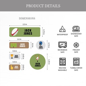 Custom Rugby Name Stickers for Kids Teens Adults Waterproof Labels for ...
