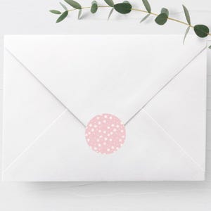 Round Christmas Stickers, Pink Christmas Envelope Seals Sticker ...