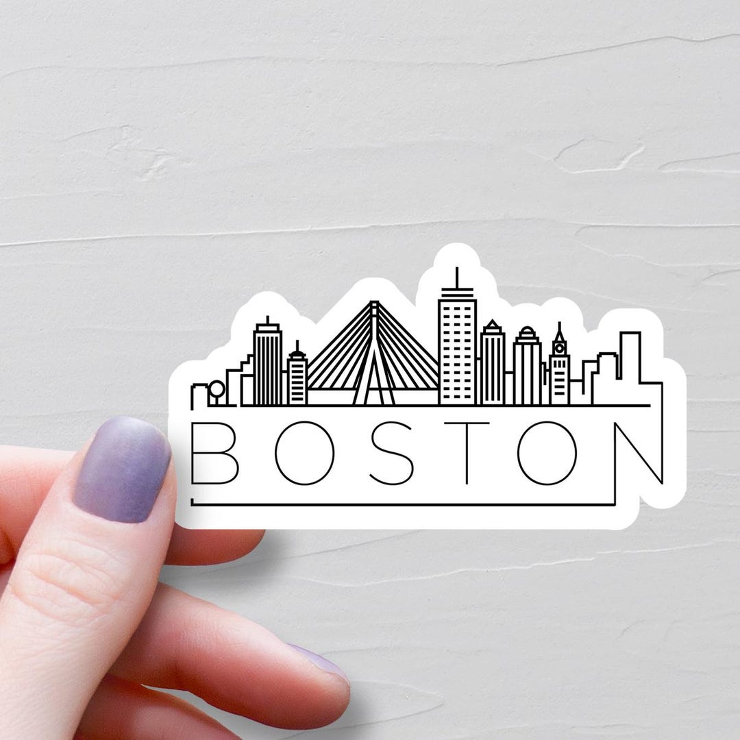 Boston Sticker, Vinyl Stickers, Travel Stickers, City Skyline ...