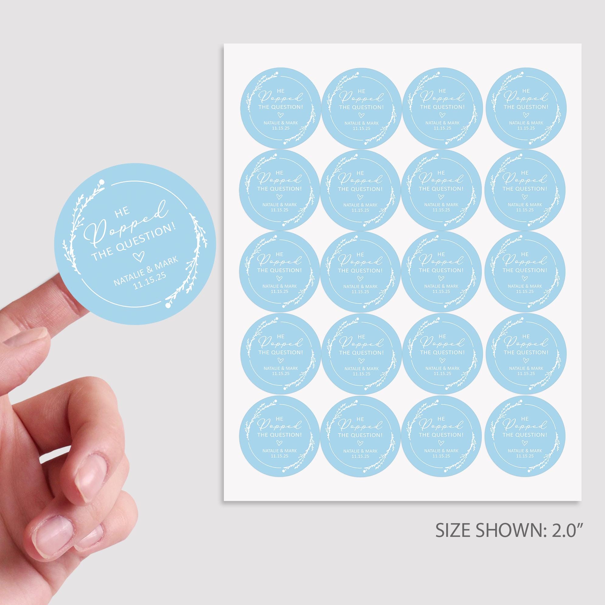Popcorn Engagement Stickers, He Popped the Question, Engagement Party ...