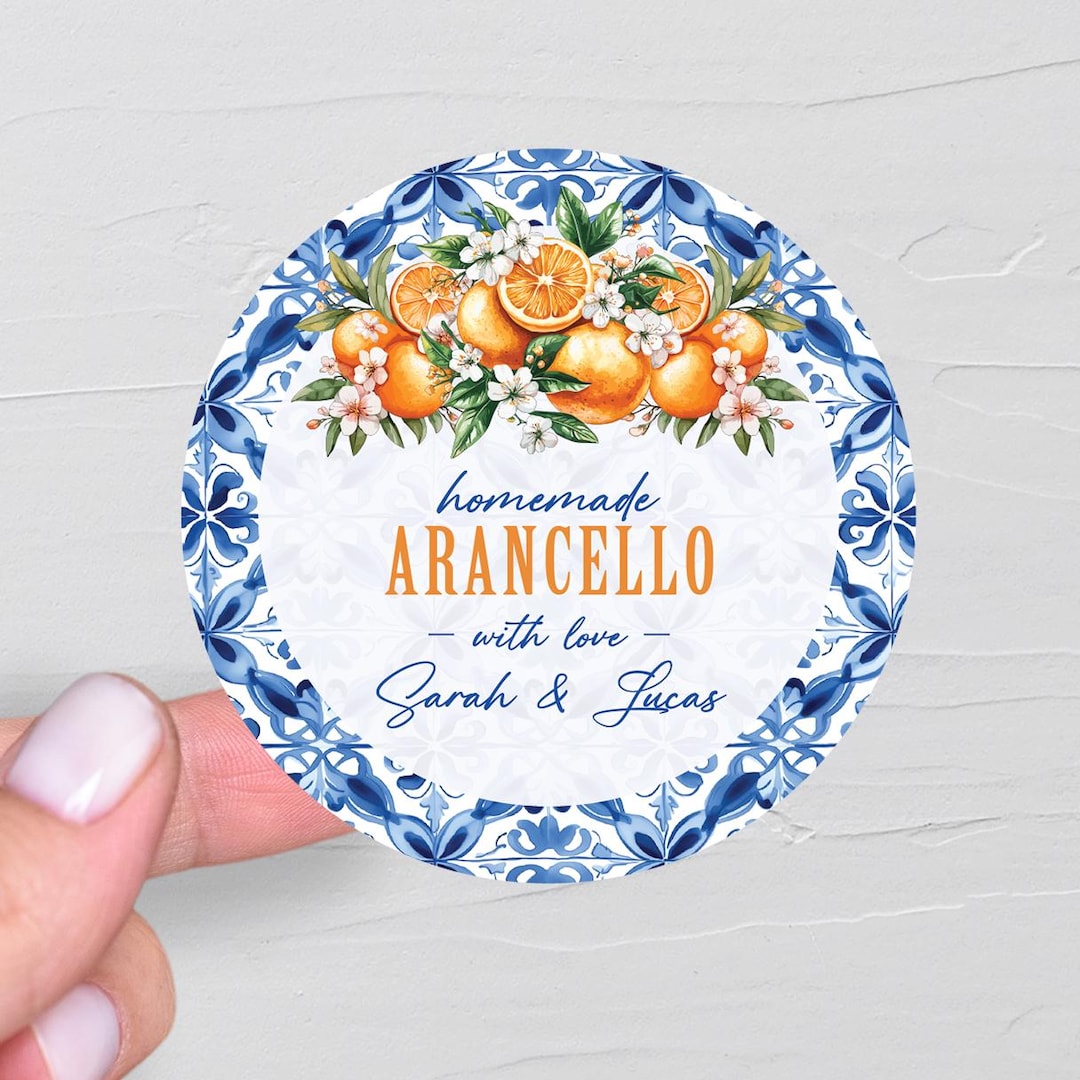 Arancello Labels, Arancello Wedding Favors Stickers, Orangecello Labels ...