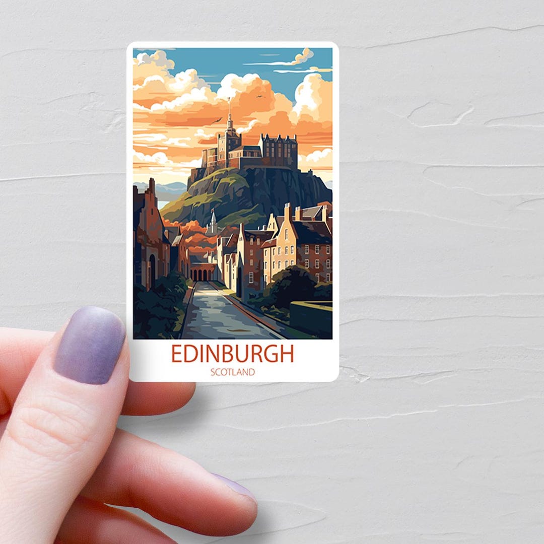 Edinburgh Sticker, Vinyl Travel Stickers, Edinburgh Scotland Stickers ...