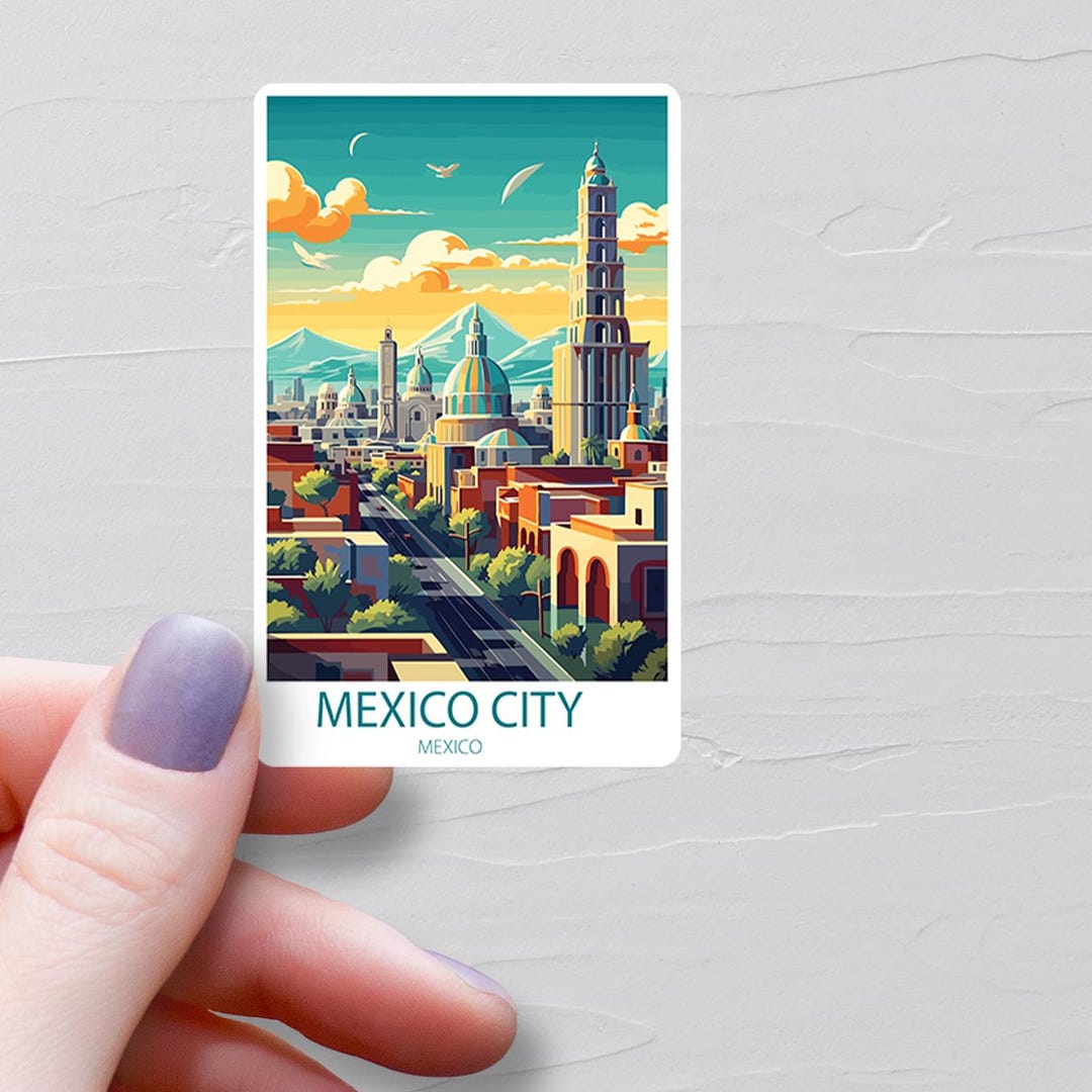 Mexico City Sticker, Vinyl Travel Stickers, Mexico Stickers, Water ...