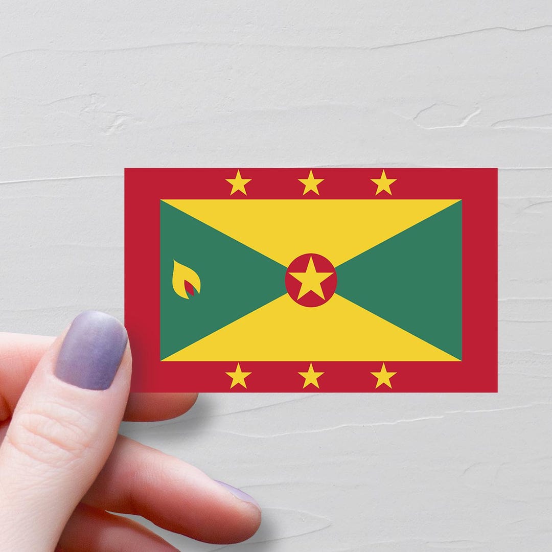 Grenada Flag Sticker, Vinyl Travel Stickers, Grenadian Stickers ...