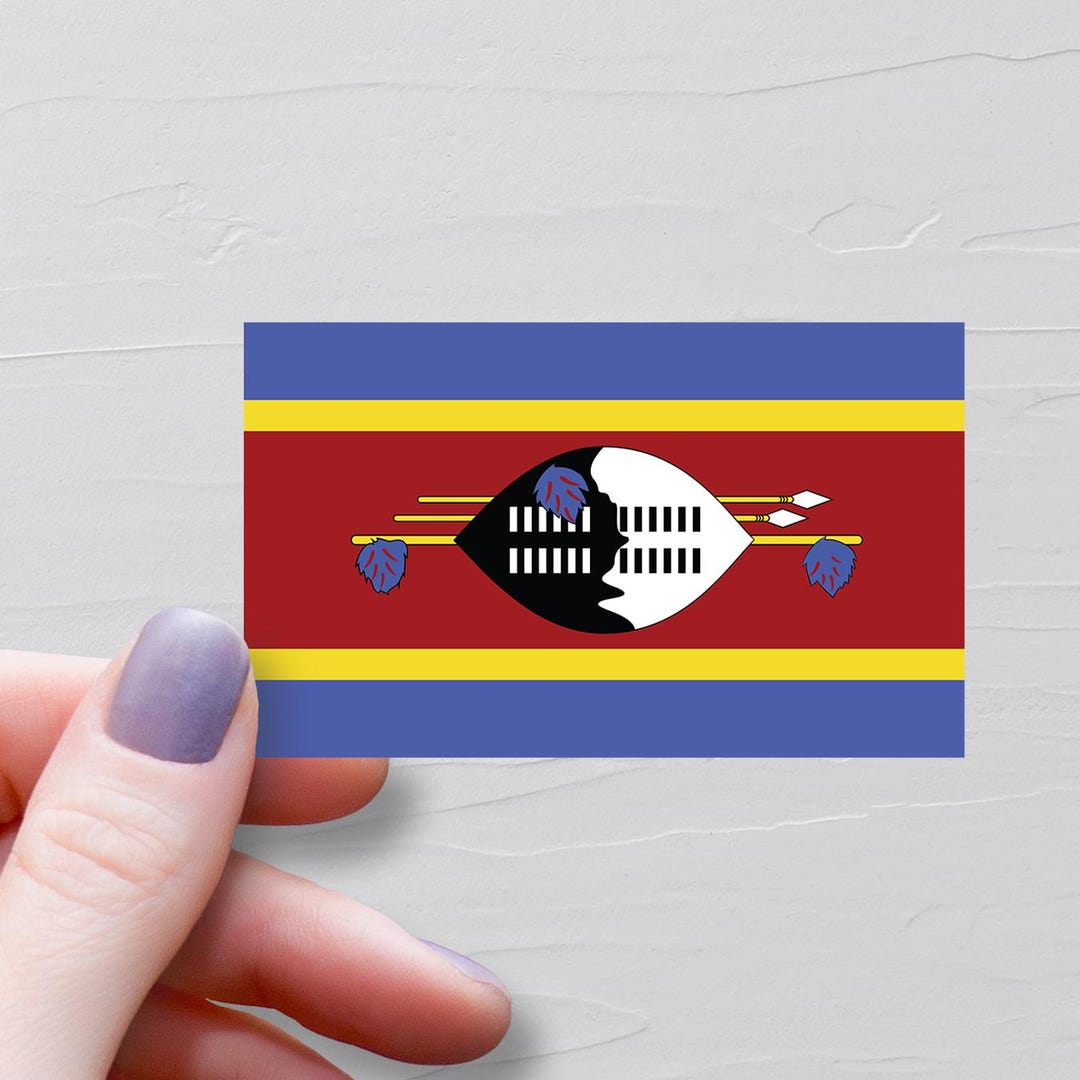 Swaziland Flag Sticker, Vinyl Travel Stickers, Swazi Flag, World Flags ...
